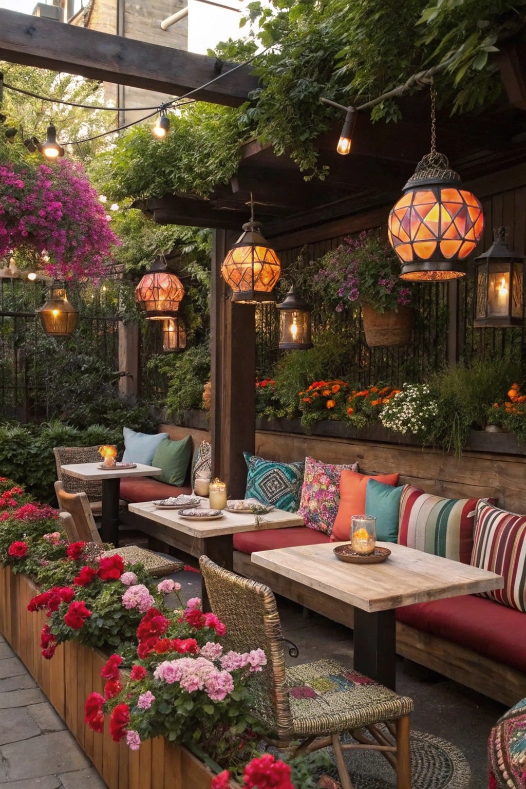 17 Amazing Garden Cafe Design & Decorating Ideas